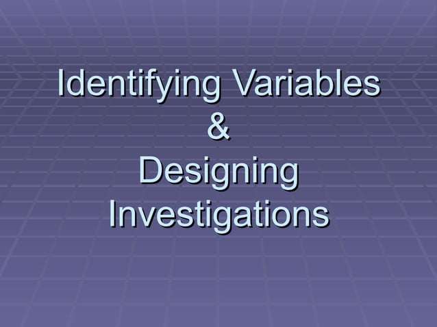 Identifying Variables | PPT