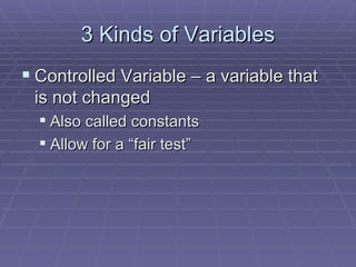 Identifying Variables | PPT