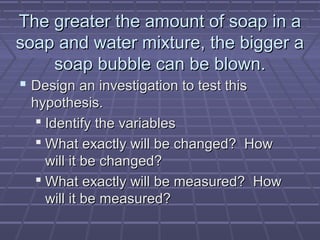 Identifying variables | PPT | Physics | Science