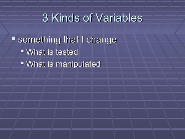Identifying variables | PPT