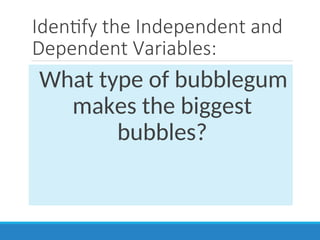 Identifying variables and practice worksheet | PPT