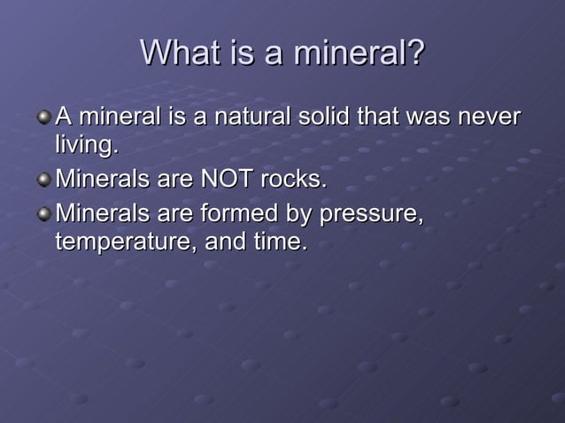 Earth Science: Identify minerals | PPT