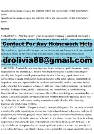 Identify nursing diagnoses goal and outcome criteria and interven.pdf