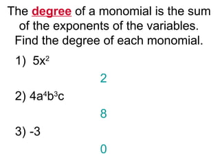 Identify Polynomials ch14 | PPT