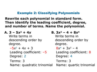 Identify Polynomials ch14 | PPT