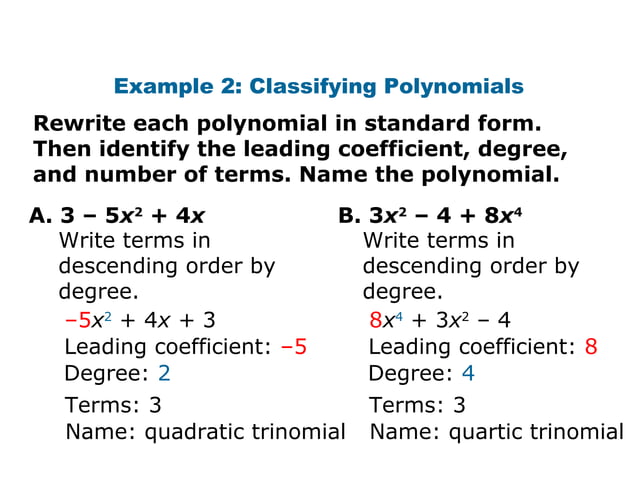 Identify Polynomials ch14 | PPT | Physics | Science