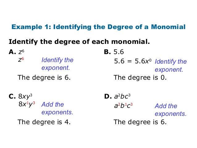 Identify Polynomials ch14