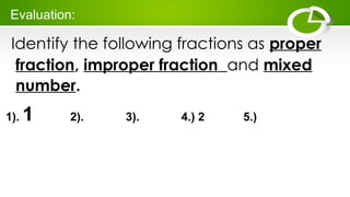 Identify proper fraction, improper fraction and mixed number.pptx