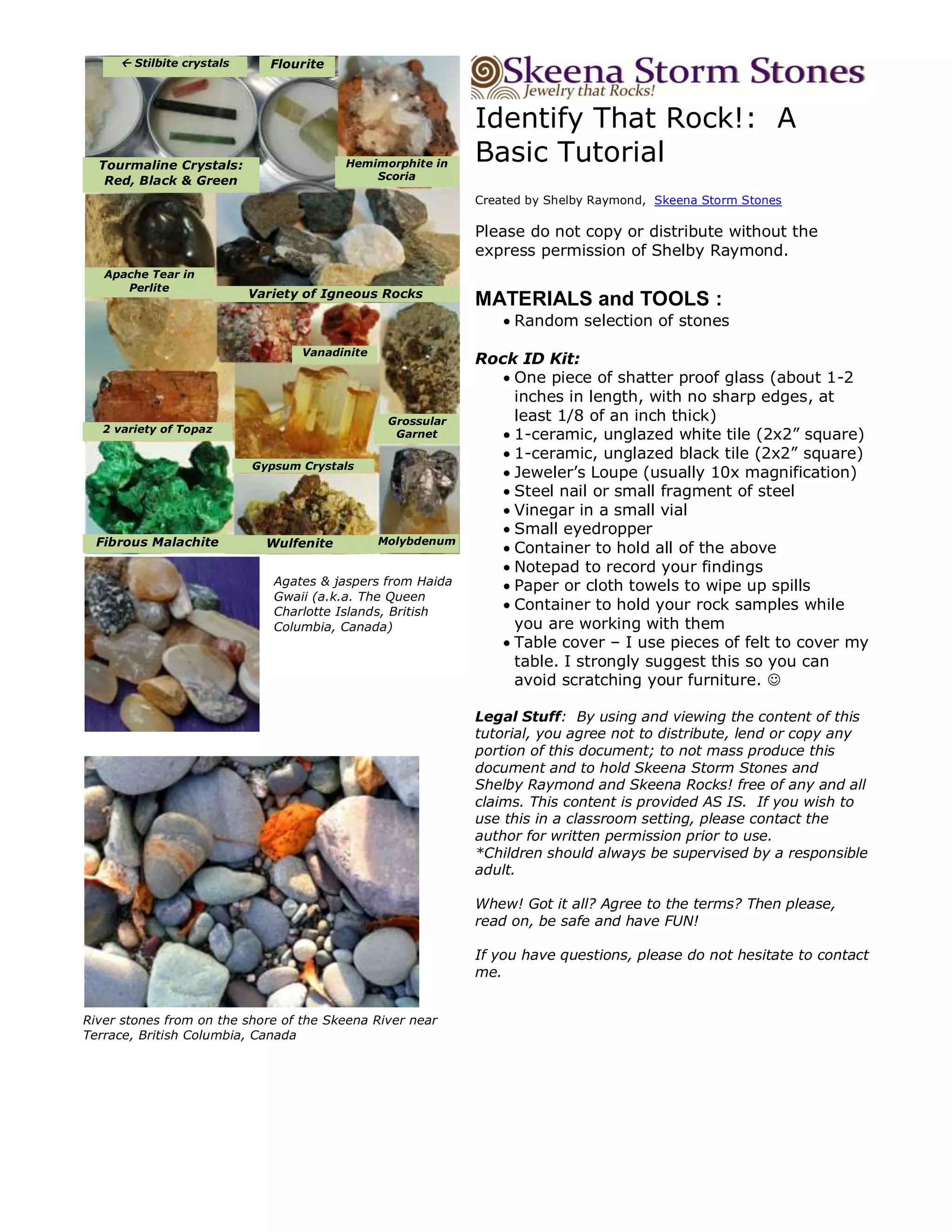 Identify Rocks And Minerals Shelby Raymond Rev12 1 09 My Copy | PDF