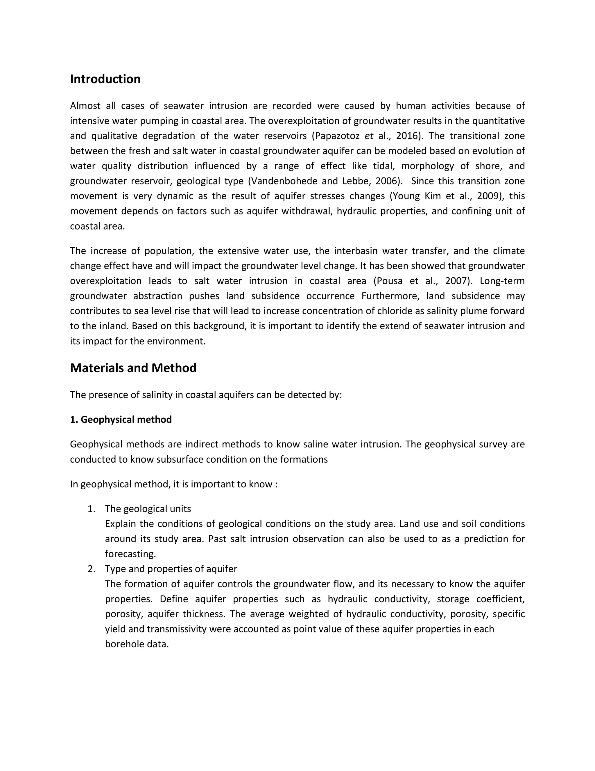 Identify saltwater intrusion in coastal aquifer | PDF