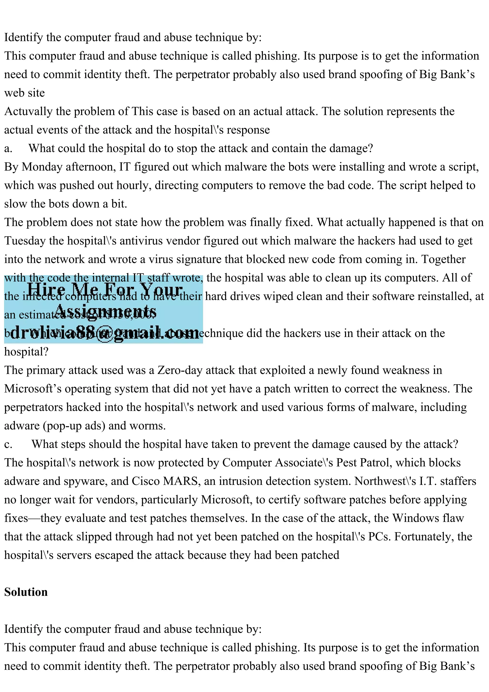 Identify the computer fraud and abuse technique byThis computer f.pdf