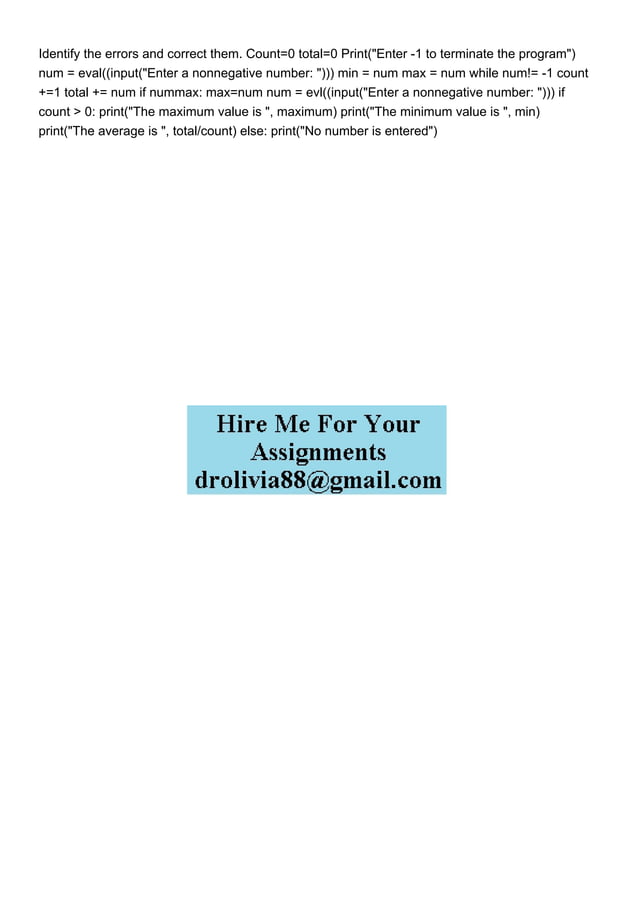 Identify the errors and correct them Count0 total0 Print.pdf