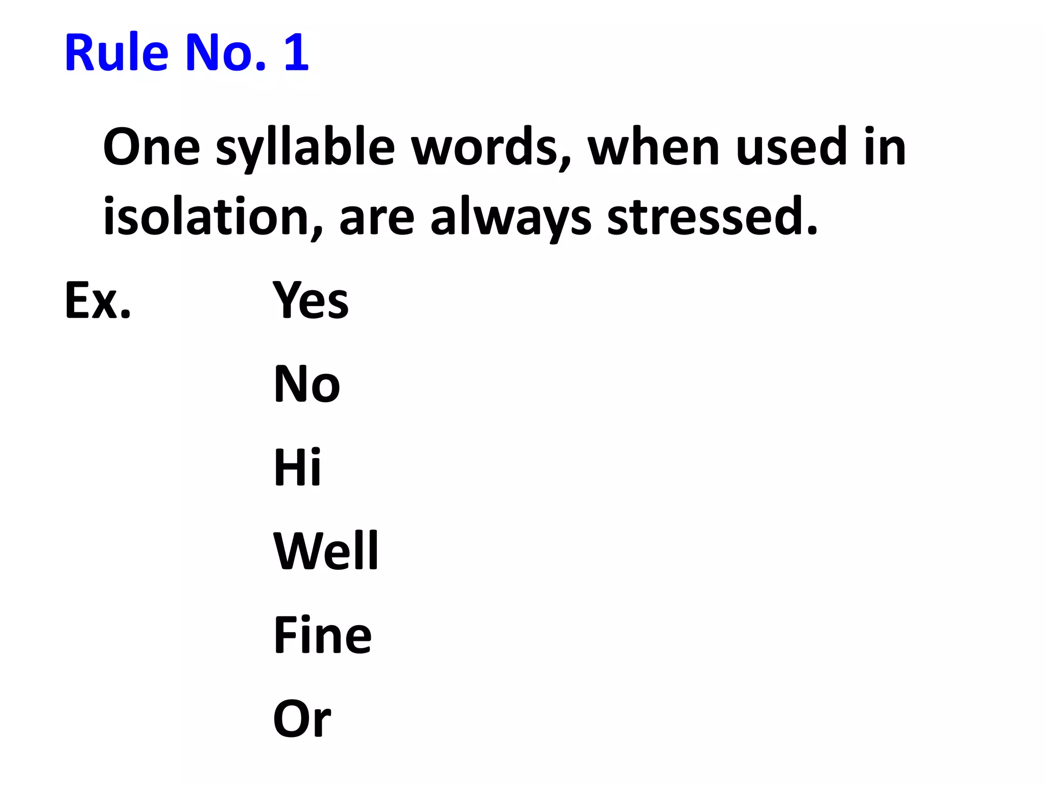 Identify the stressed and unstressed syllables | PPTX