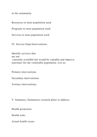 Identify the vulnerable population in detail.Identify heal.docx