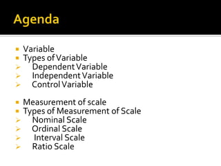 Identify variable and measurement of scale | PPTX