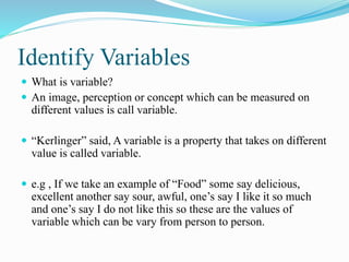 Identify variables | PPTX | Science