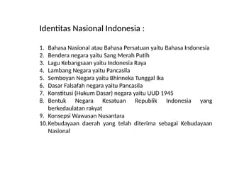 identitas nasional sebagai warna negara indonesia | PPTX