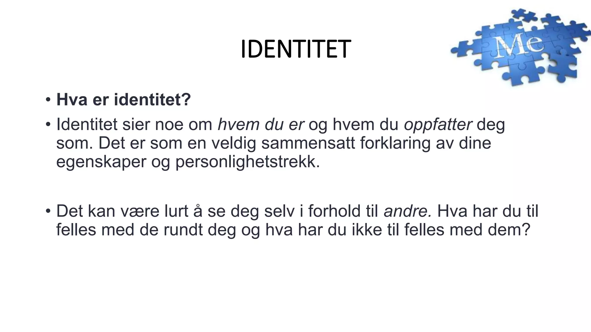 Identitet | PPTX