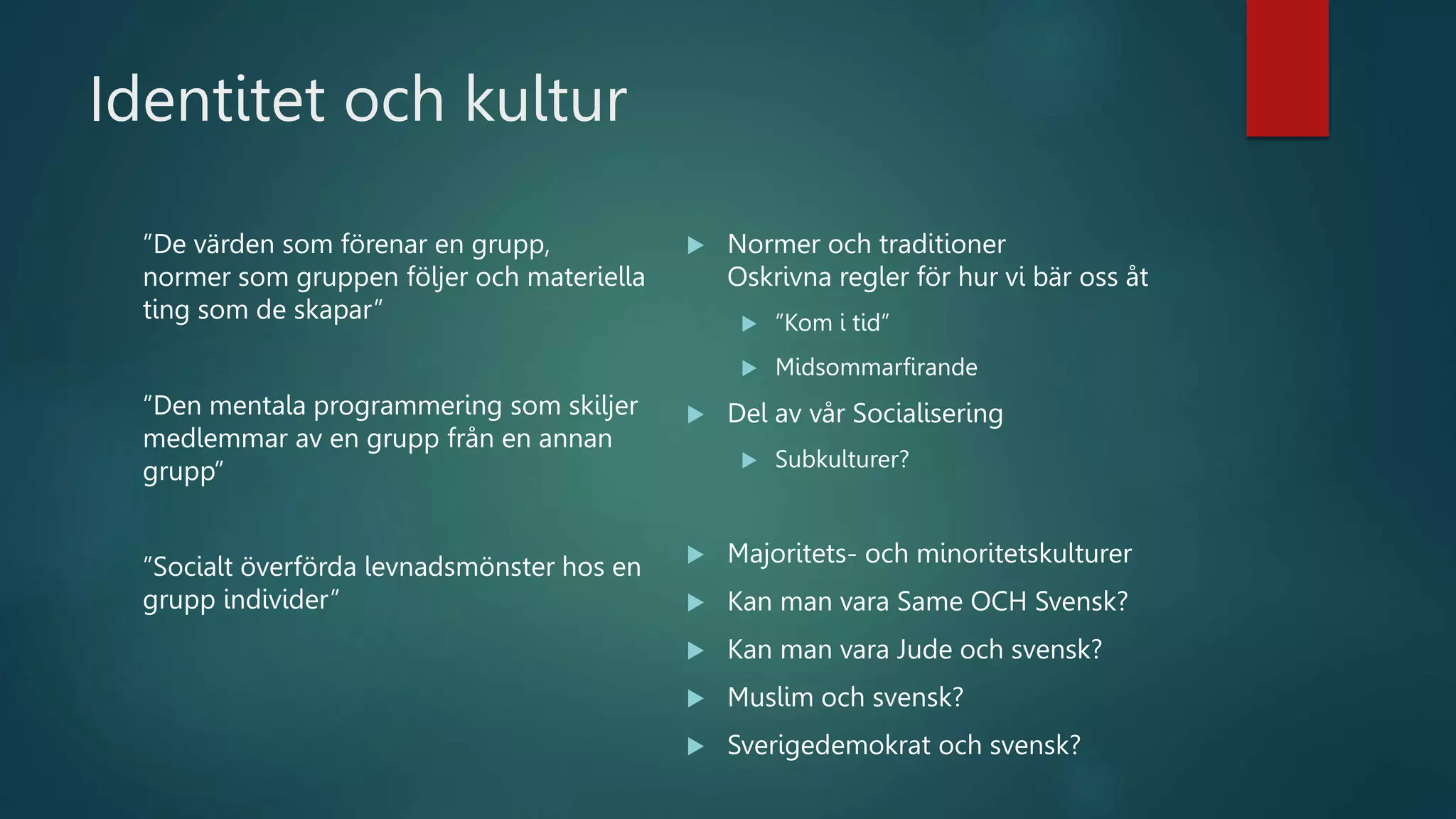 Identitet och Makt | PPTX