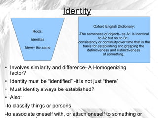 Theoretical Approaches to Identity | PPT