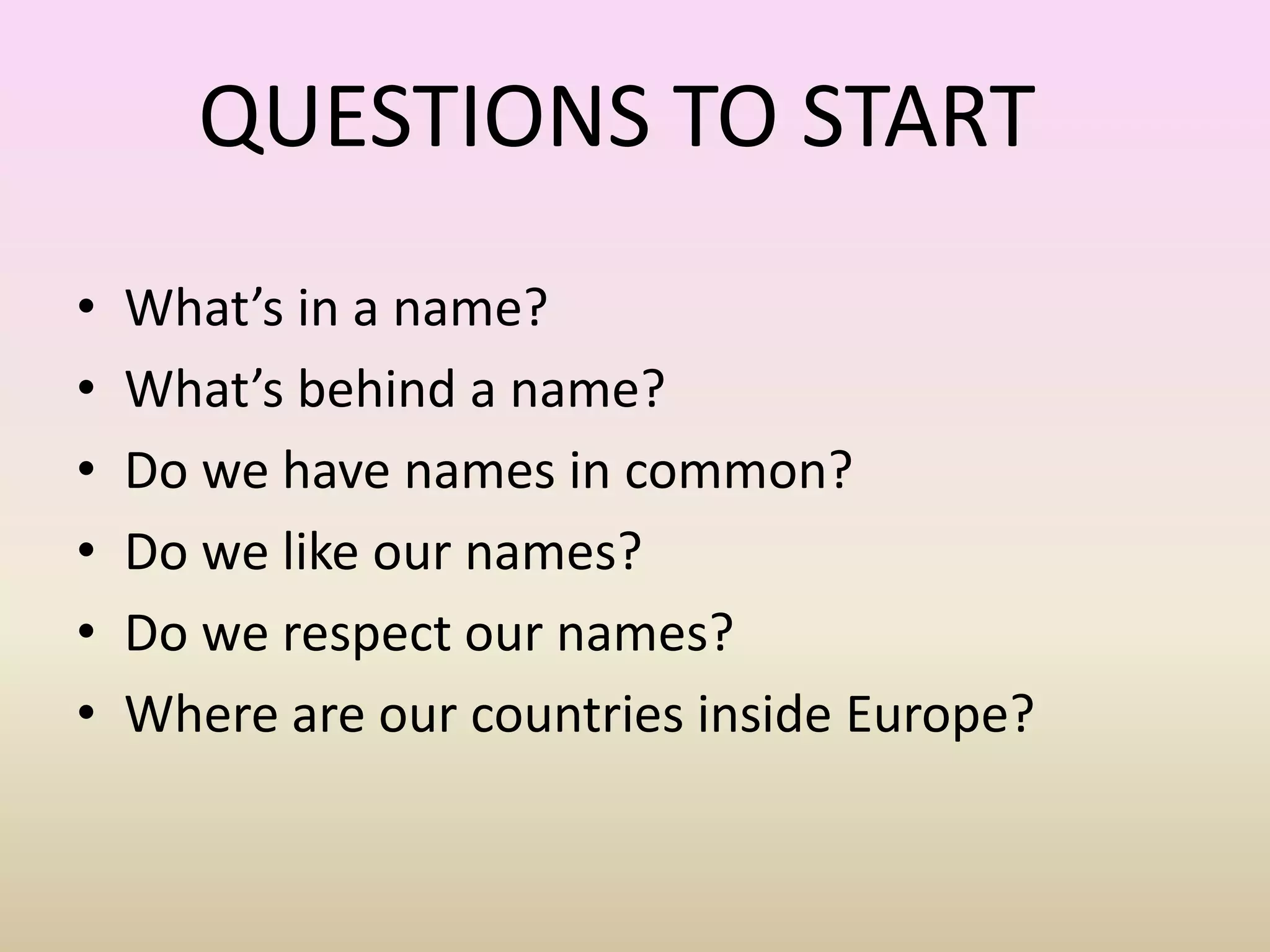 Identity through names project, young children | PPTX