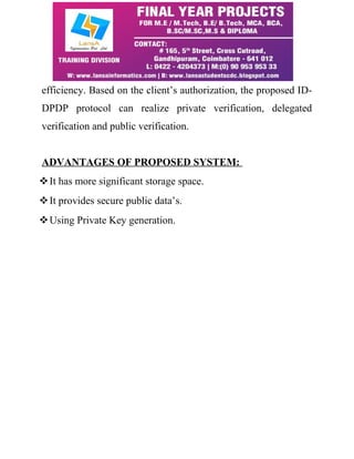 Identity based distributed provable data possession in multi-cloud storage | PDF