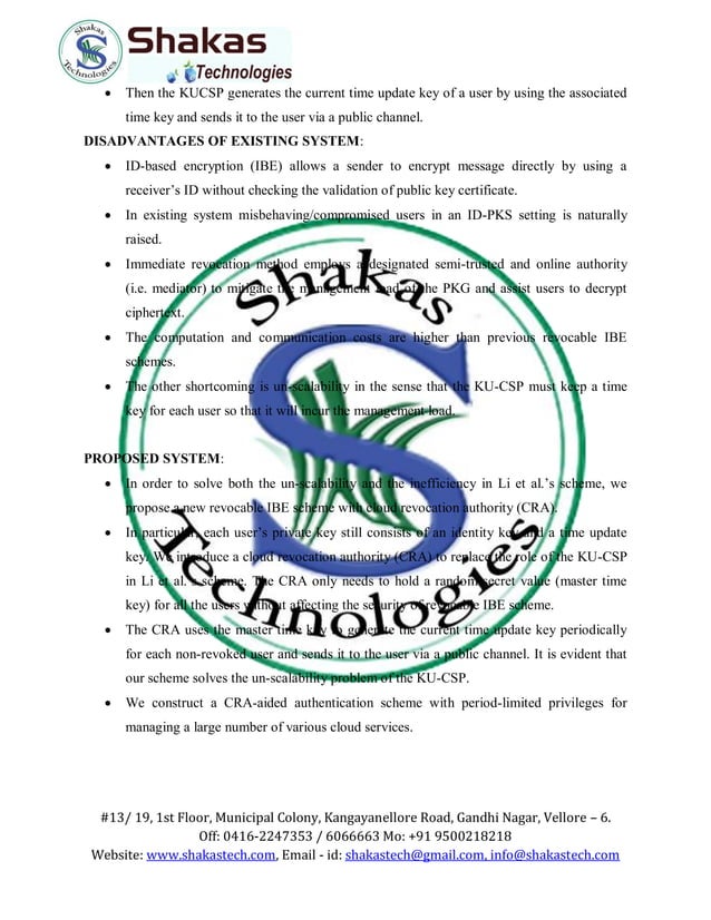 Identity based encryption with cloud revocation authority and its applications | PDF