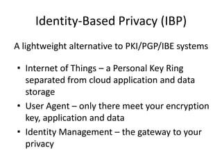 Identity-Based Privacy (IBP) | PPT