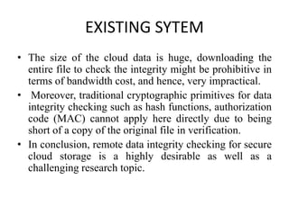 Identity-Based Remote Data Integrity Checking With Perfect Data Privacy Preserving for Cloud ...