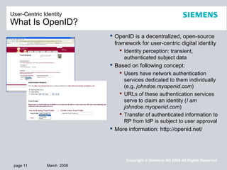 Identity 2.0 and User-Centric Identity | PPT | Internet | Computing