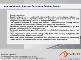 Identity and Access Management Solutions | Avancer Corporation | PPT