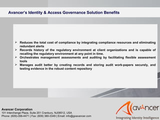 Identity and Access Management Solutions | Avancer Corporation | PPT
