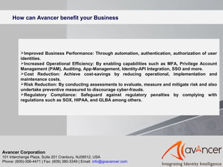 Identity and Access Management Solutions | Avancer Corporation | PPT