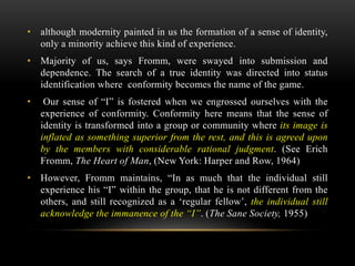 Identity according to fromm | PPTX