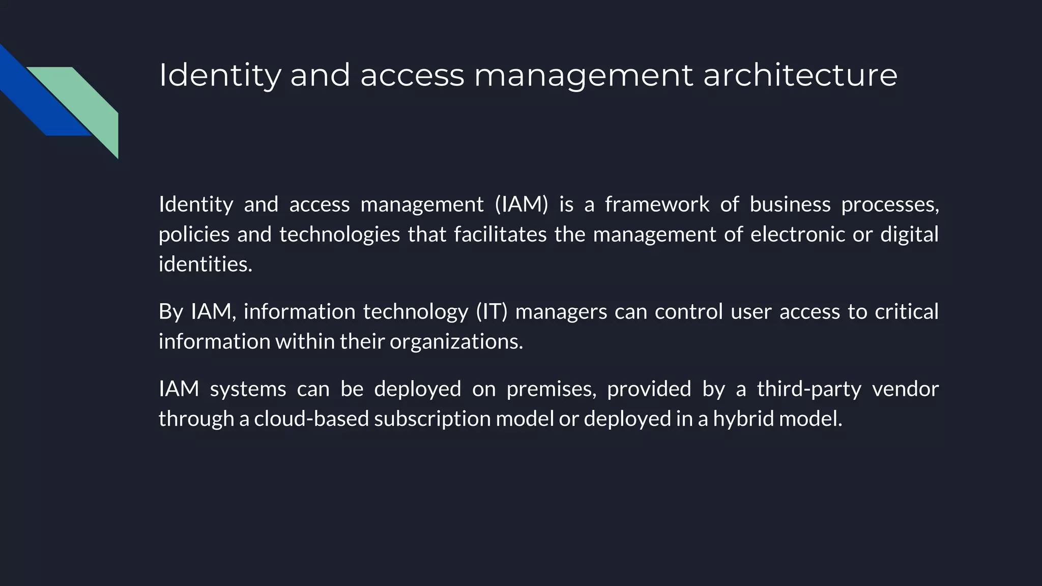 Identity and access management | PPTX