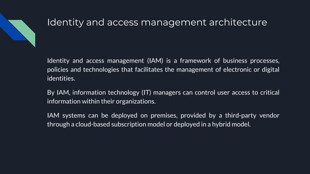 Identity and access management | PPTX | Internet | Computing