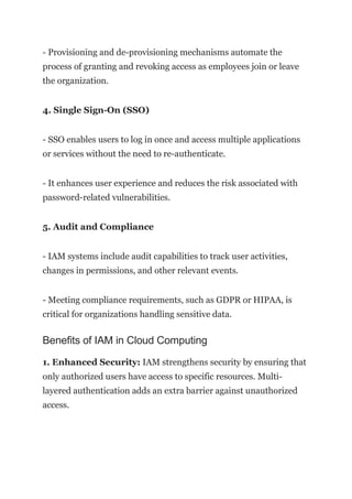 Identity and Access Management (IAM) in Cloud Computing | PDF
