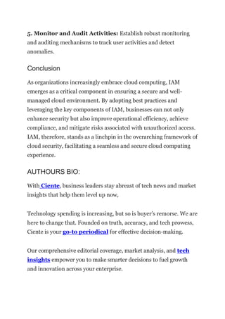 Identity and Access Management (IAM) in Cloud Computing | PDF