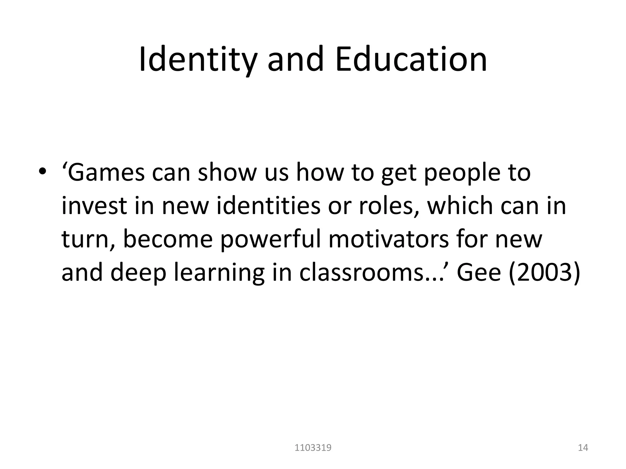 Identity and education presentation | PPTX