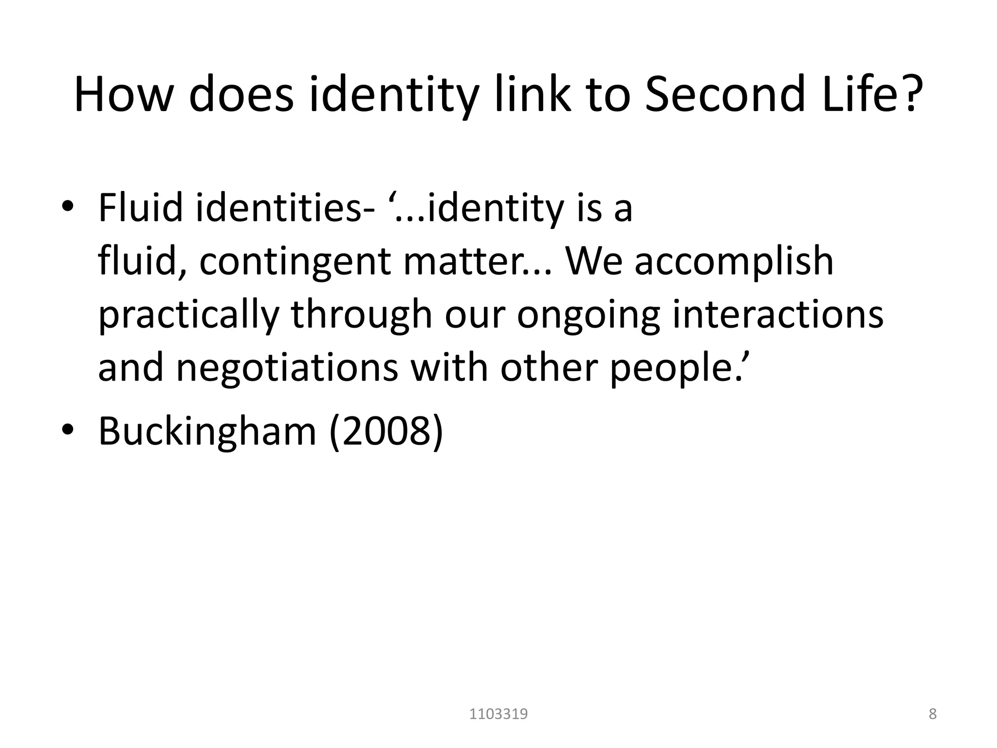 Identity and education presentation | PPTX