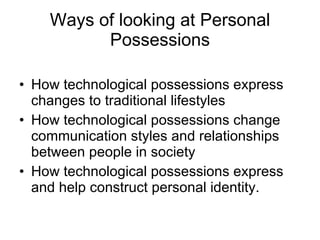 Identity and personal possessions (2) | PPT