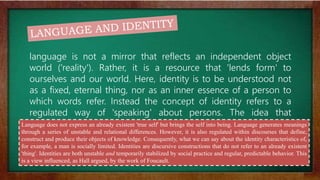 Identity and subjectivity | PPTX