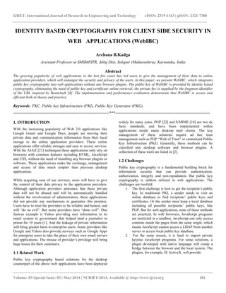 Identity based cryptography for client side security in web applications (web ibc) | PDF | Web ...