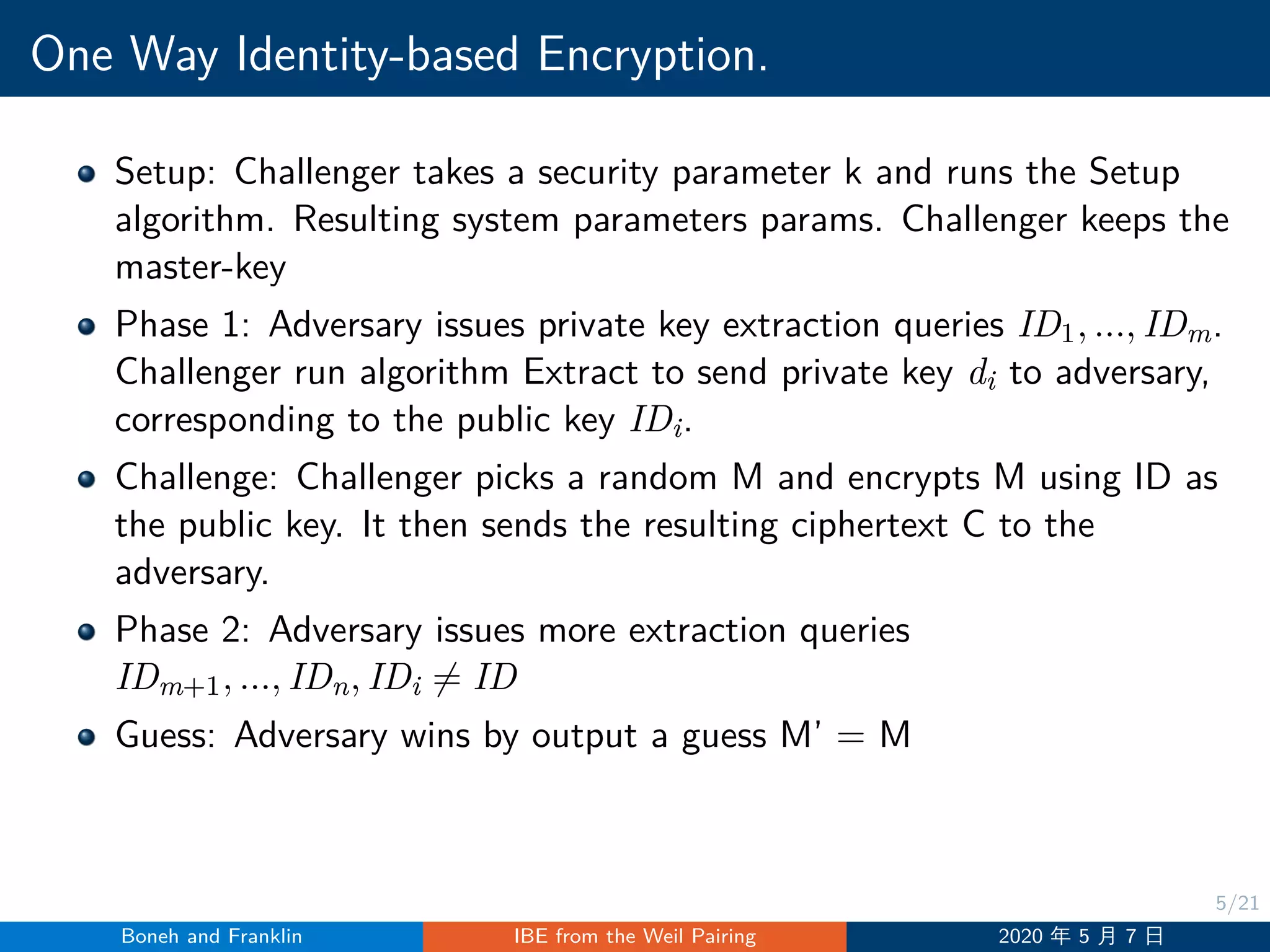 Identity based encryption from the weil pairing | PPT