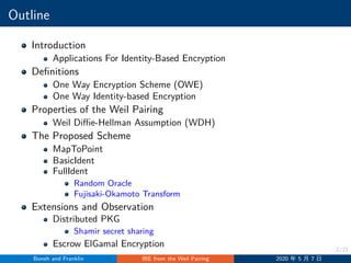 Identity based encryption from the weil pairing | PPT
