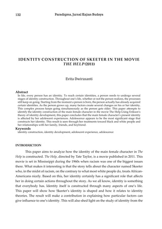 Identity Construction Of Skeeter In The Movie The Help (2011) | PDF