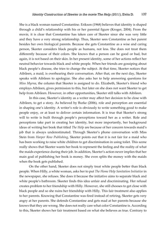 Identity Construction Of Skeeter In The Movie The Help (2011) | PDF