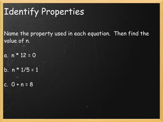 Identity equality properties | PPT