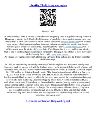 Identity Essay Examples | PDF