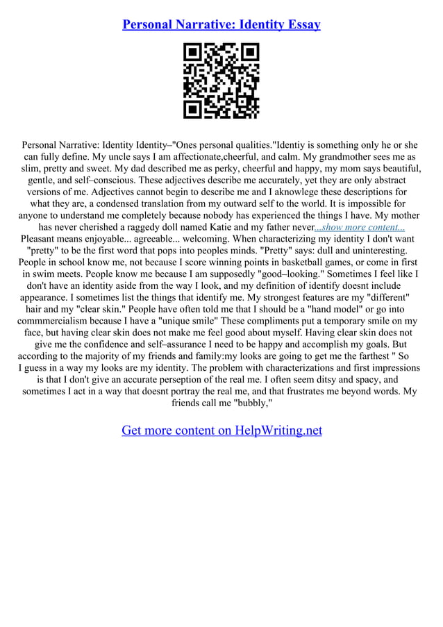 Identity Essay Examples | PDF